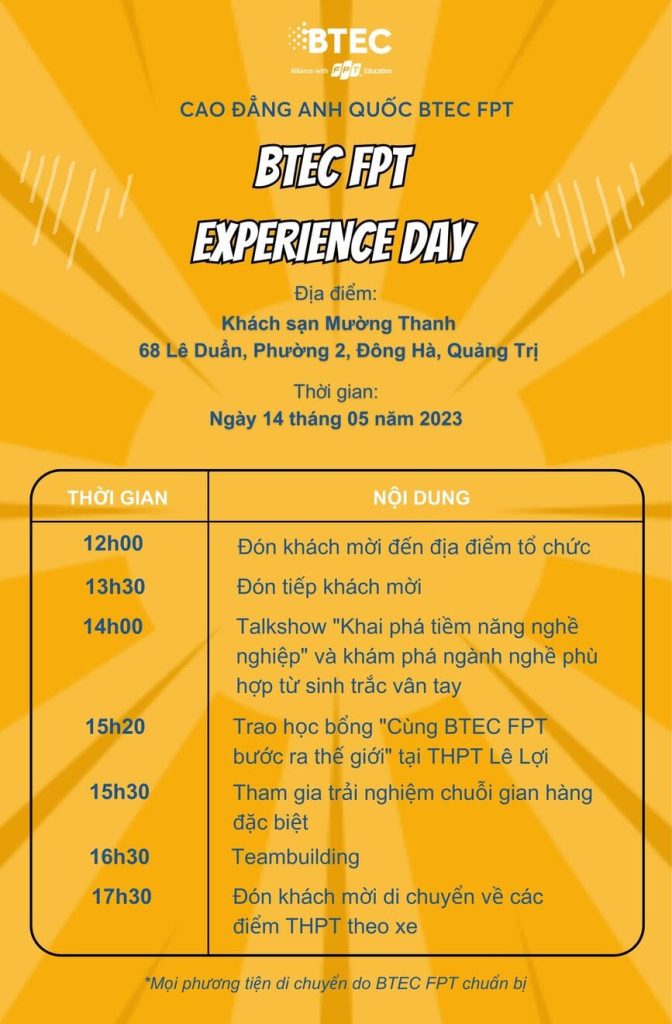 BTEC FPT EXPERIENCE DAY QUAY TRỞ LẠI CÙNG NHỮNG HOẠT ĐỘNG HƯỚNG NGHIỆP HẤP DẪN
